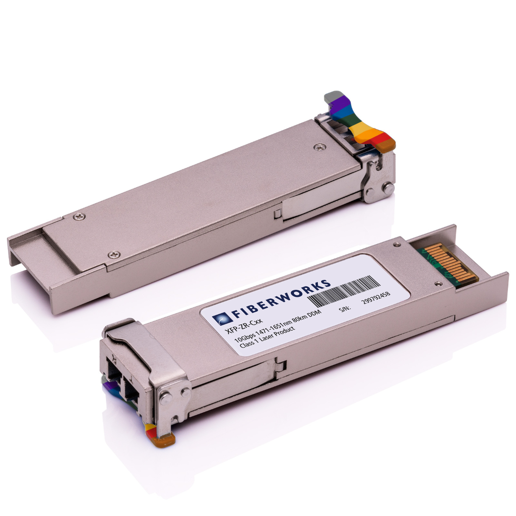 XFP, 10GBase-ZR, 10.3125 Gbps, DDM, 80km CWDM 1470nm-1610nm, 24dB, SM - Fiberworks